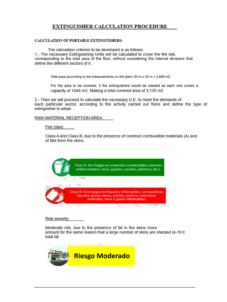 Portable Fire Extinguisher Calculation Guide | PDF | Fires | Waste