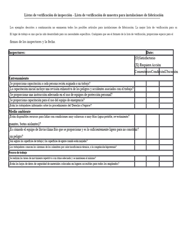 Listas de Verificación de Inspección | PDF | Máquina elevadora ...