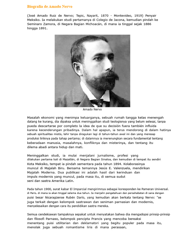 Biografi Amado Nervo | PDF