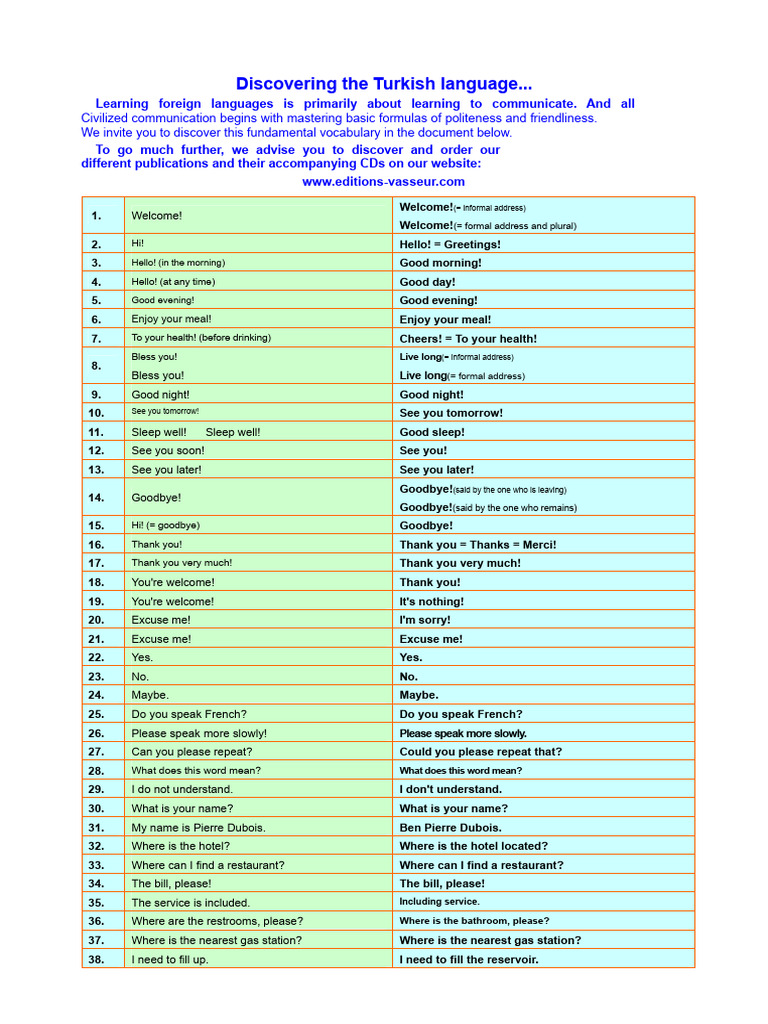 Essential Turkish Language Basics | PDF | Grammatical Number | Plural
