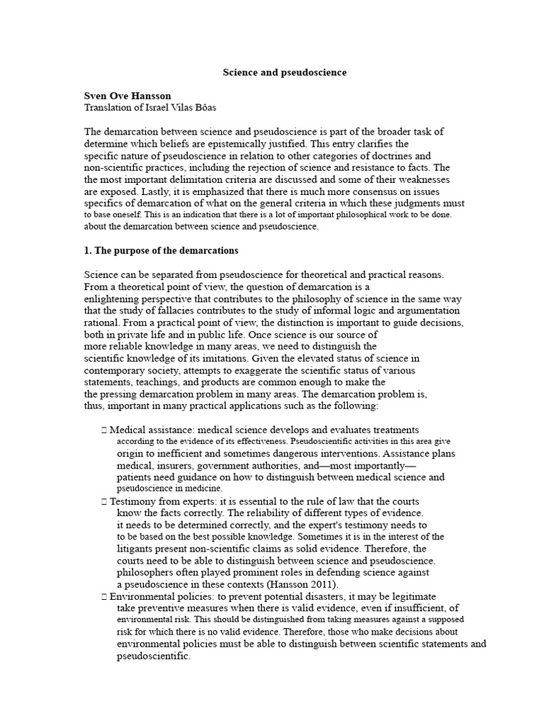 Demarcating Science from Pseudoscience | PDF | Falsifiability ...