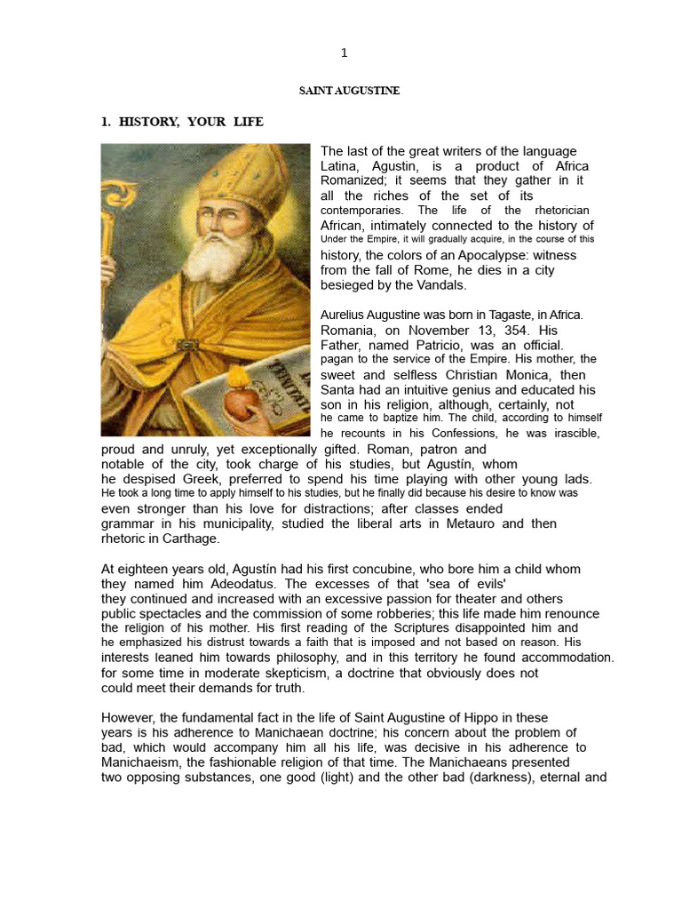 Life and Writings of Saint Augustine | PDF | Augustine Of Hippo | Trinity