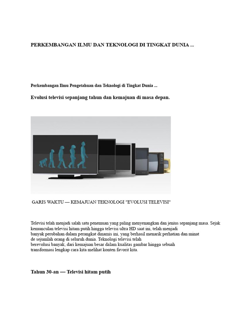 Evolusi Teknologi Televisi Global | PDF