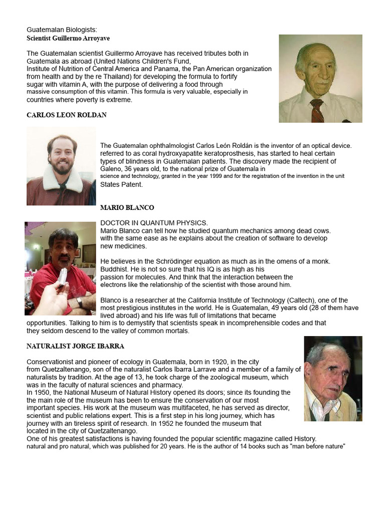 Guatemalan Scientists and Their Innovations | PDF | Guatemala | Invention