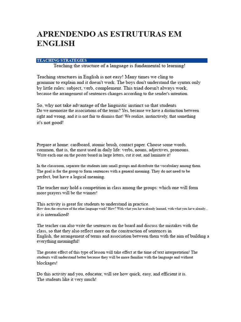 Effective English Teaching Strategies | PDF | English Language | Teachers