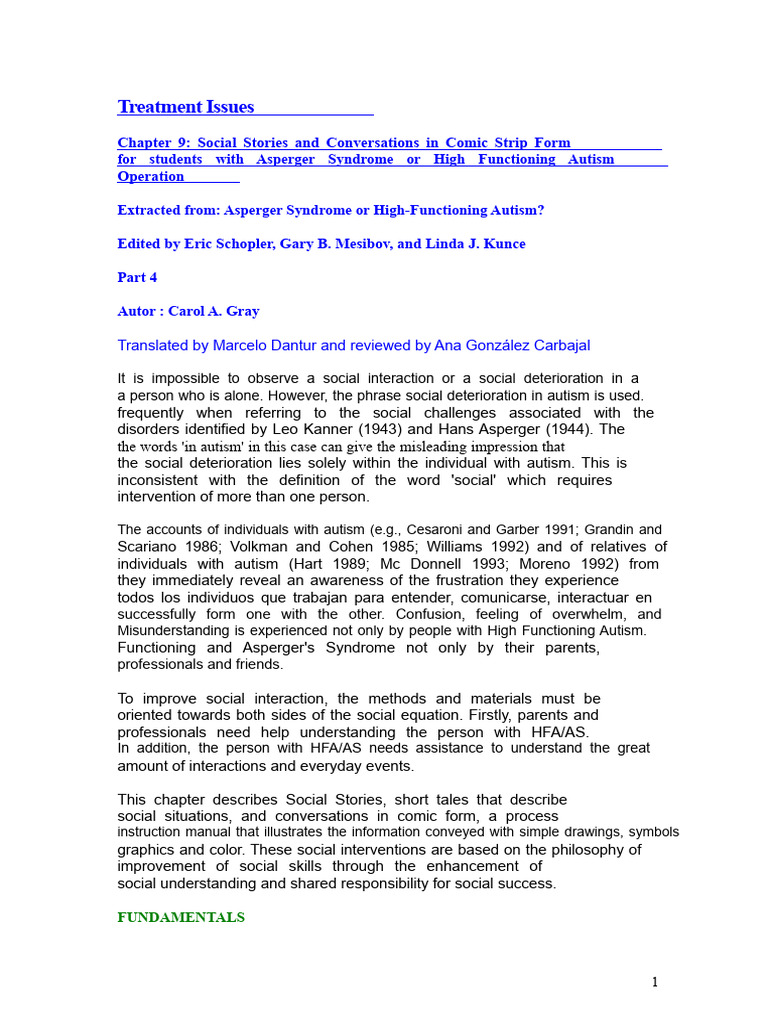 Social Stories by Carol Gray | PDF | Autism | Information