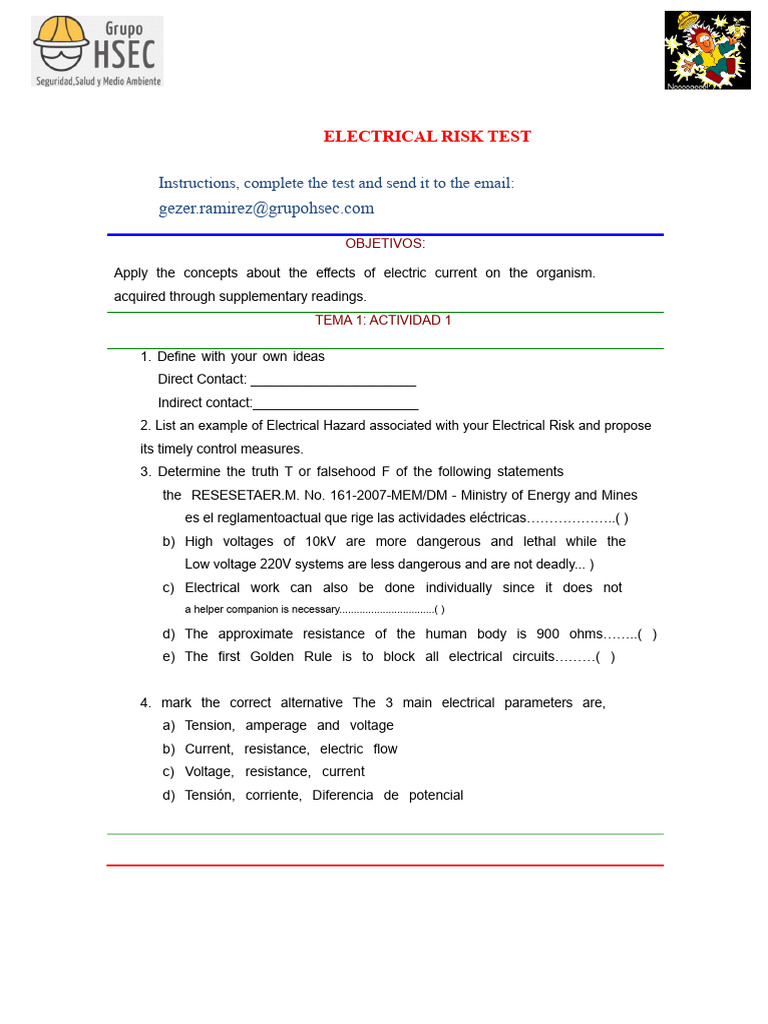 Electrical Risk Test | PDF