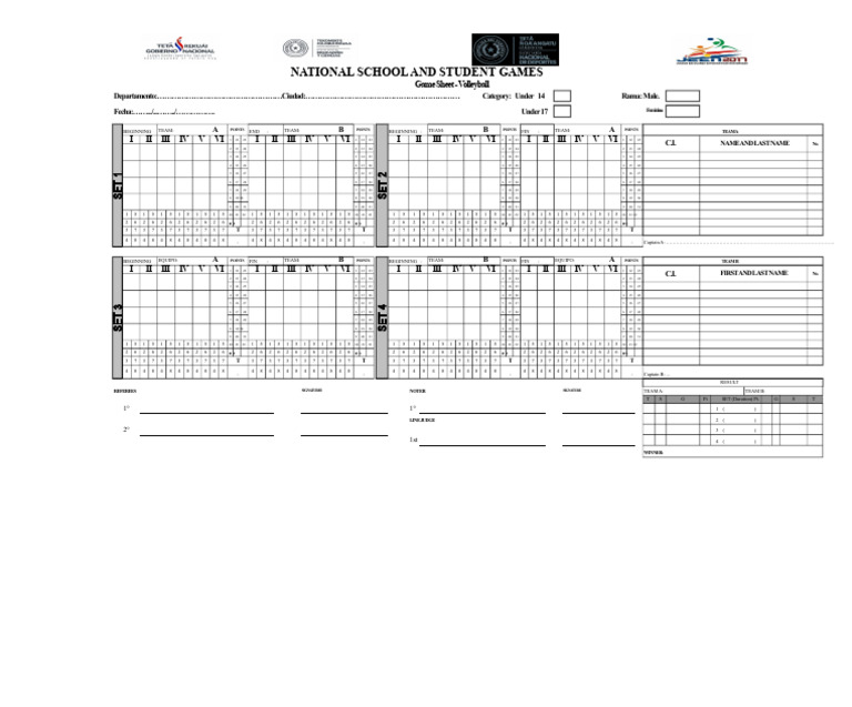 Volleyball Game Sheet | PDF