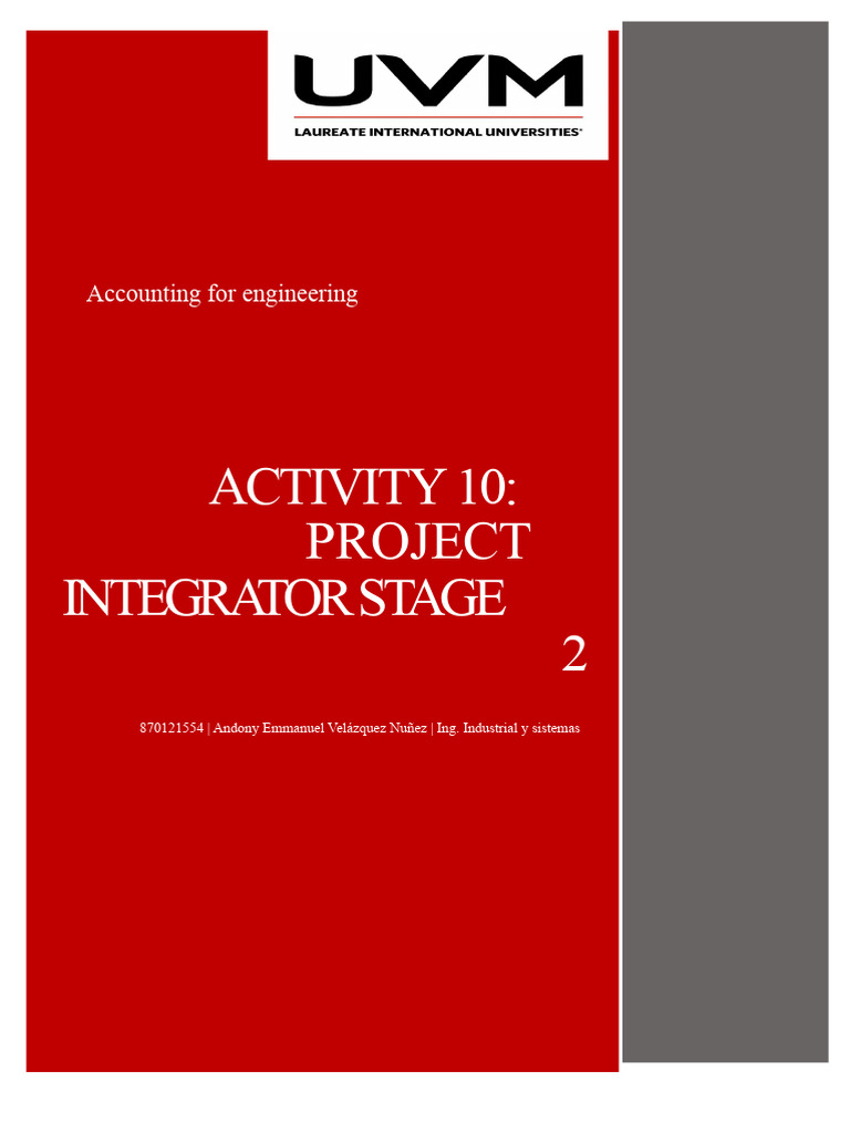 Activity 10 - Integrative Project Stage 2 | PDF | Balance Sheet | Equity (Finance)