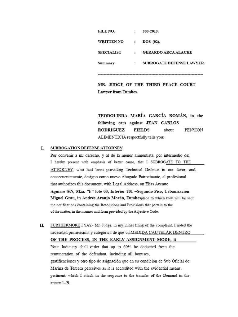 Written No. 02 Subrogation of Defense Attorney | PDF | Public Law ...
