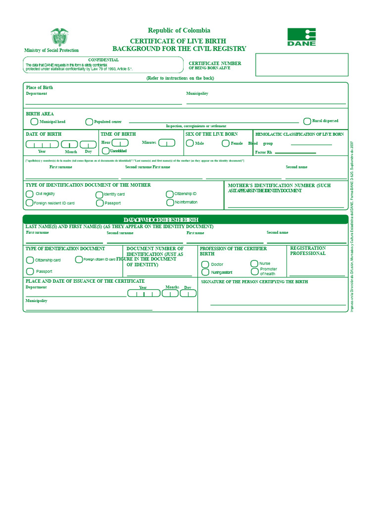 Certificate of Live Birth | PDF | Identity Document | Birth Certificate