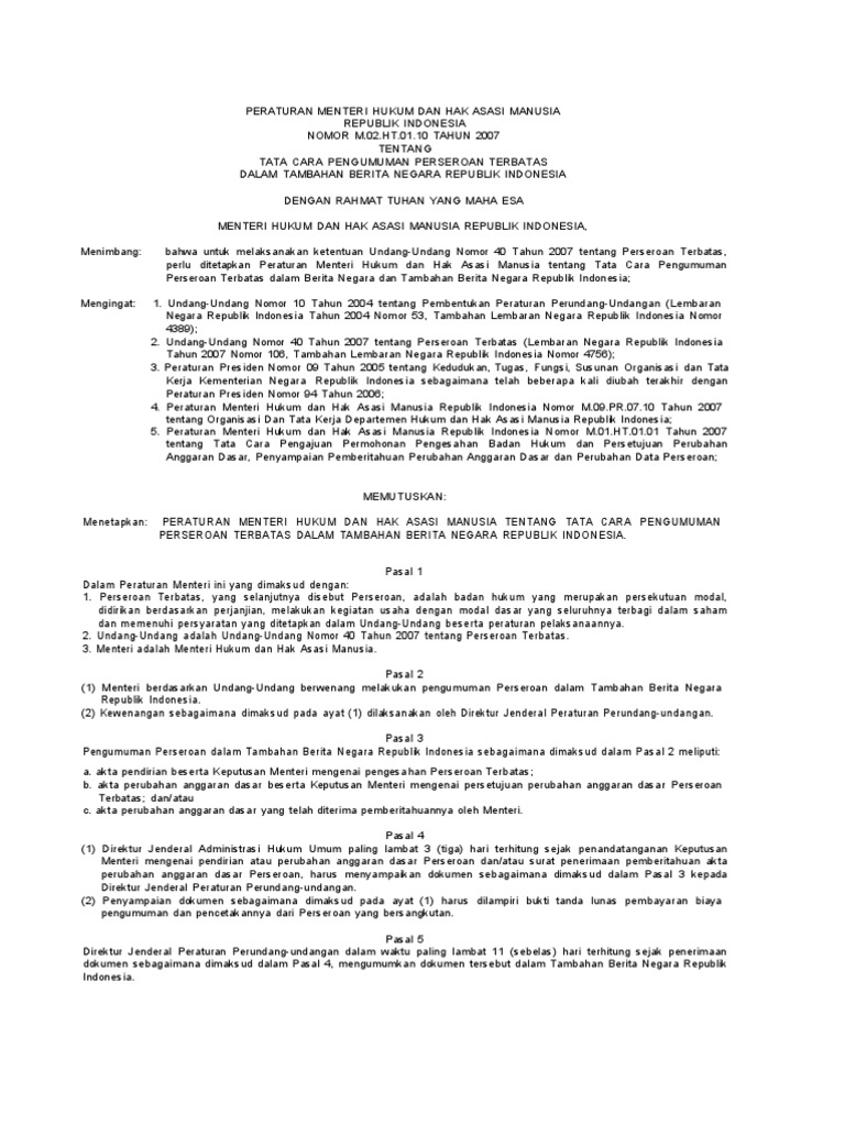 Permen - Tata Cara An Dalam TBNRI | PDF | Hukum