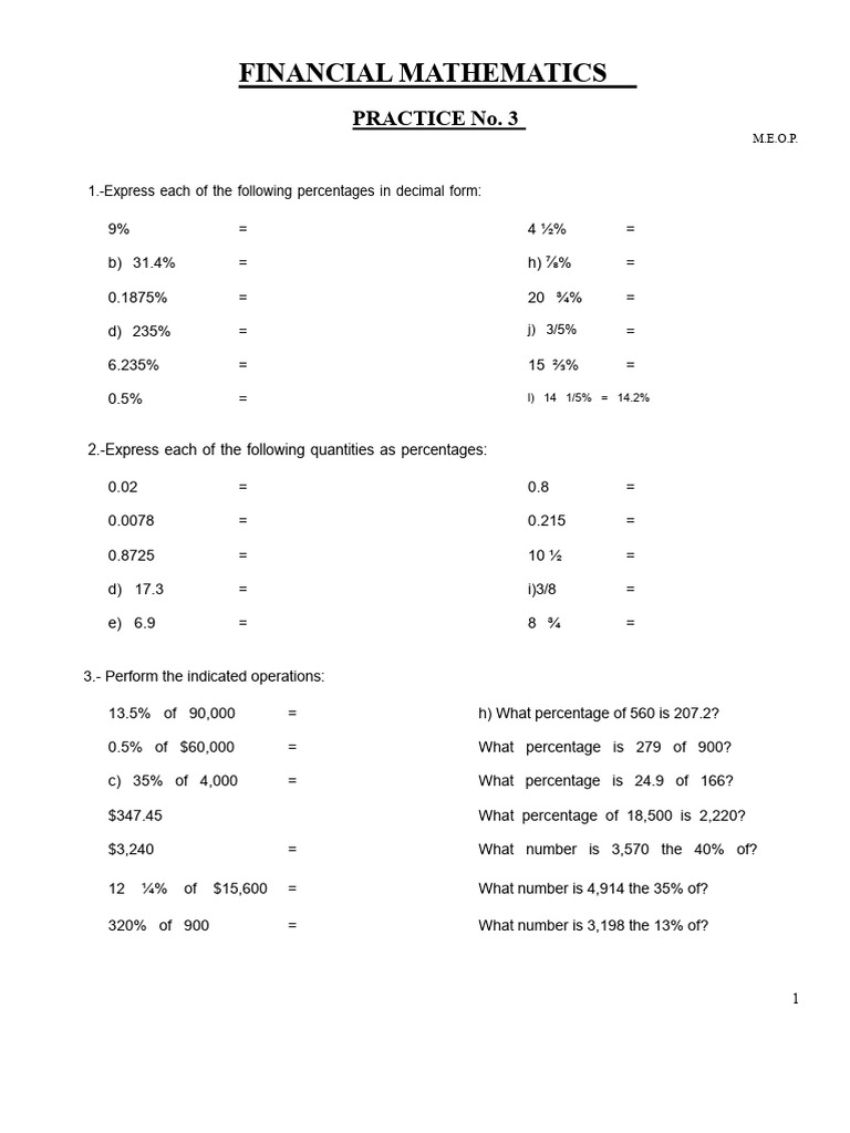 Financial Mathematics Practices Session 04 | PDF | Discounting | Prices