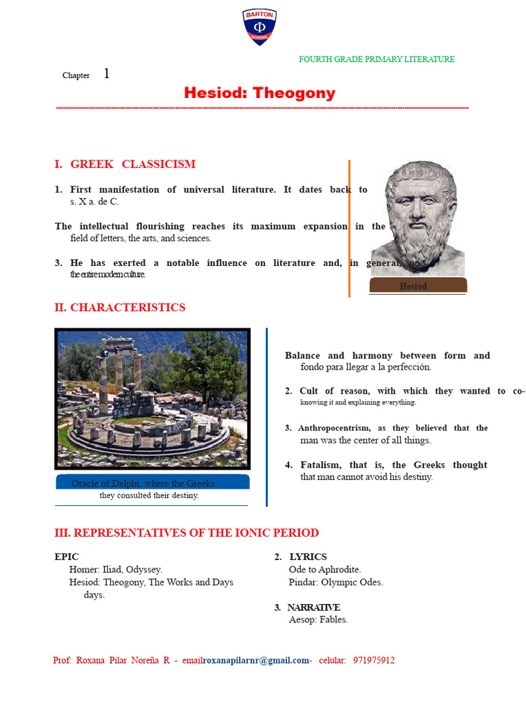 Hesiod-for-Fourth-Grade-Primary-LITERATURE-I-1 (1)11 | PDF | Greek ...