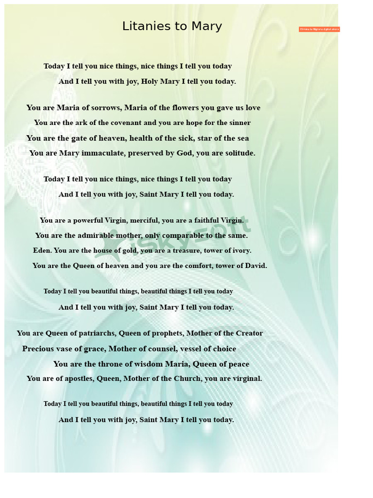 22360151-litanies-to-Mary-song | PDF