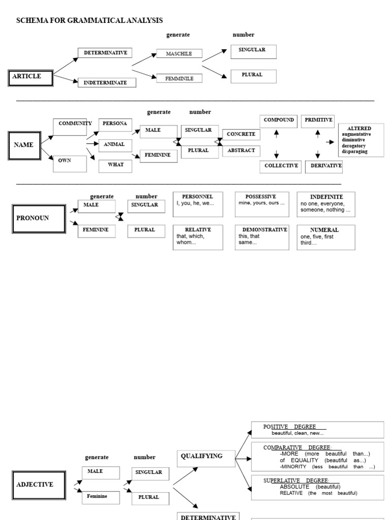 Schema for Grammatical Analysis | PDF | Grammatical Number | Grammatical Gender