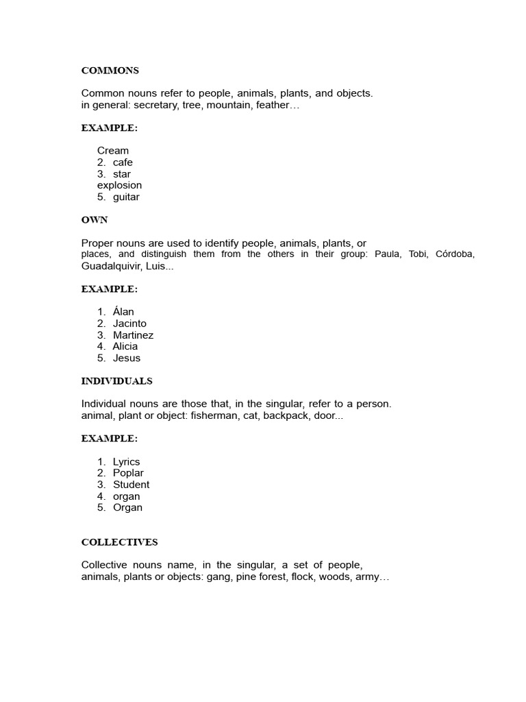 6 Classes of Nouns | PDF