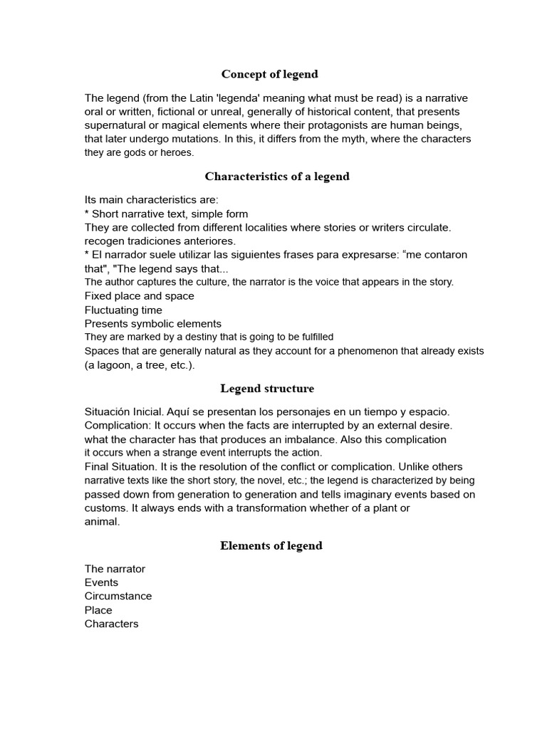 Concept of Legend | PDF | Legends | Narrative