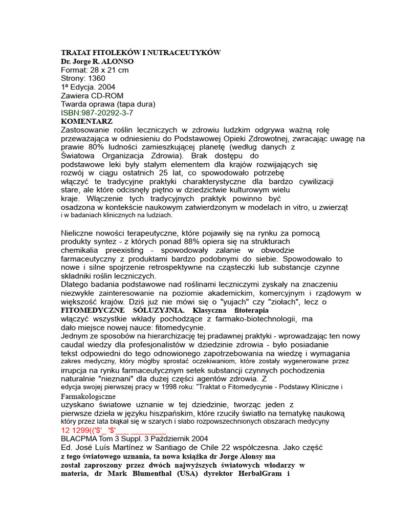 Traktat o Fitofarmaceutykach I Nutraceutykach | PDF