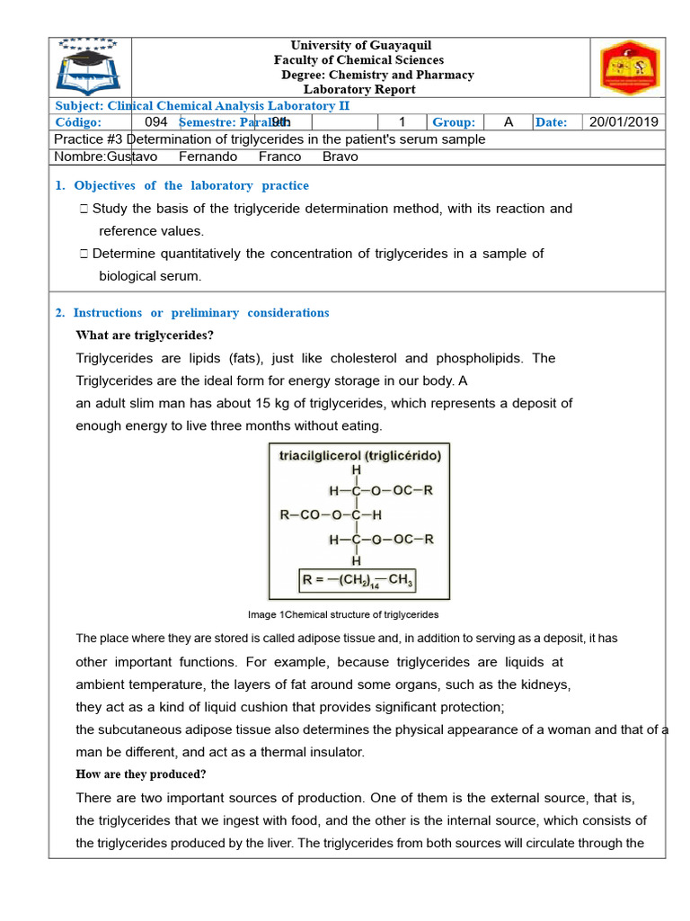 3_DETERMINATION OF TRIGLYCERIDES.docx | PDF | Cholesterol | High ...
