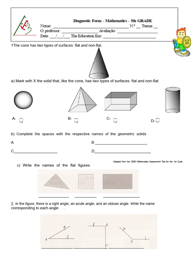 5th Year Diagnostic Sheet | PDF | Mathematics