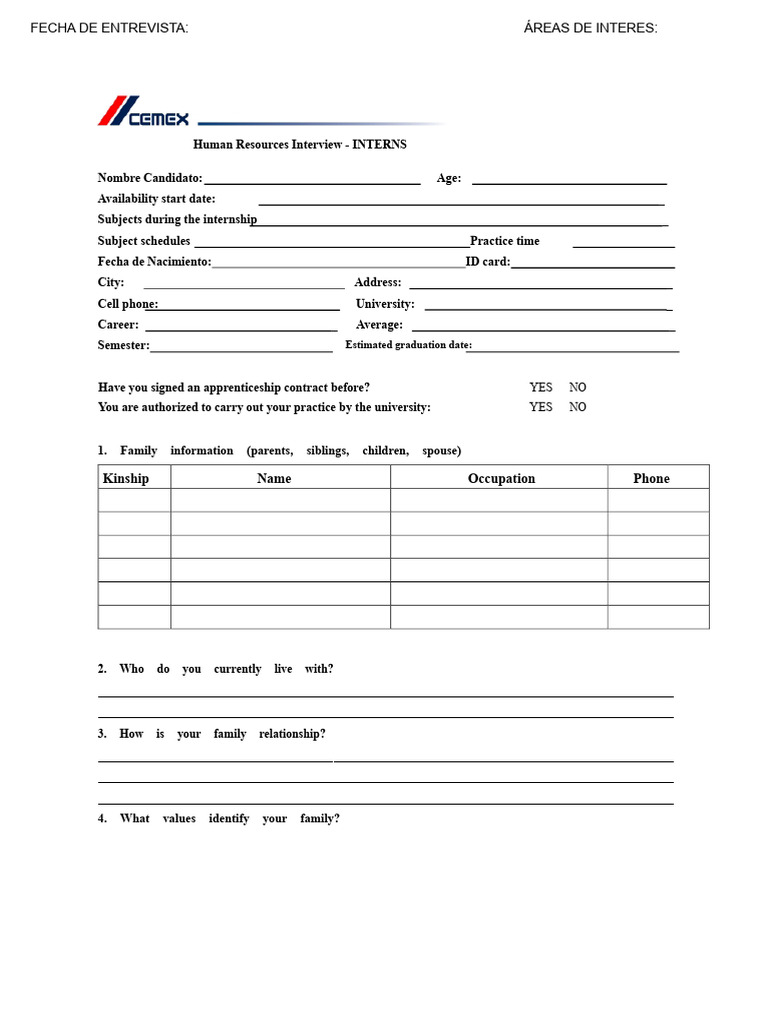 INTERVIEW FORMAT 2020-1.docx | PDF