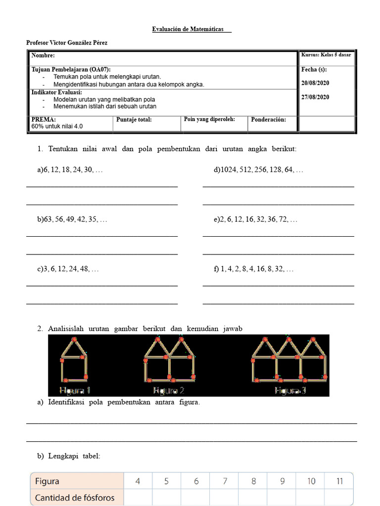 Unitas 1, latihan pola dan urutan | PDF