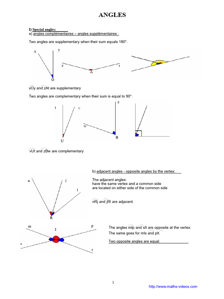 Angles (5th Grade) | PDF | Angle | Triangle