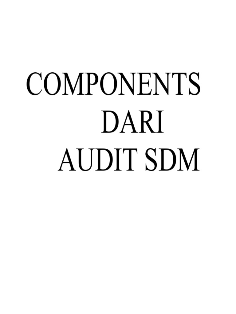 Komponen Audit SDM | PDF