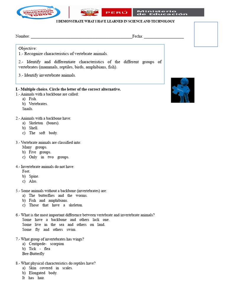 Science Exam | PDF | Vertebrates | Reptile