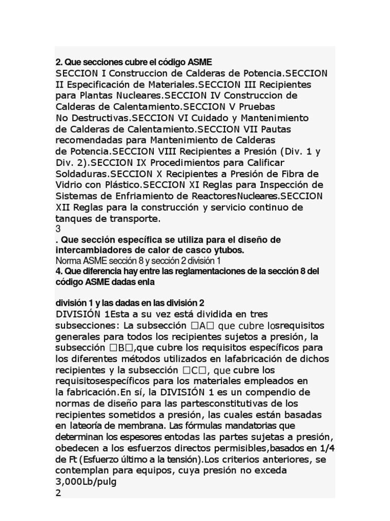 Secciones del Código ASME XI | PDF | Tubería (transporte de fluidos ...