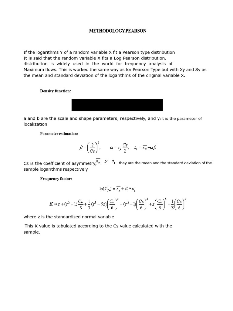 Log Pearson Distribution Methodology | PDF | Standard Deviation | Logarithm