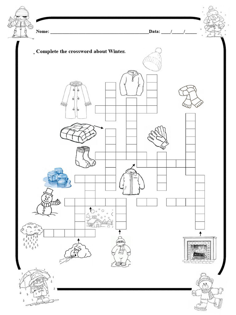 Winter Crossword and Writing Activity | PDF