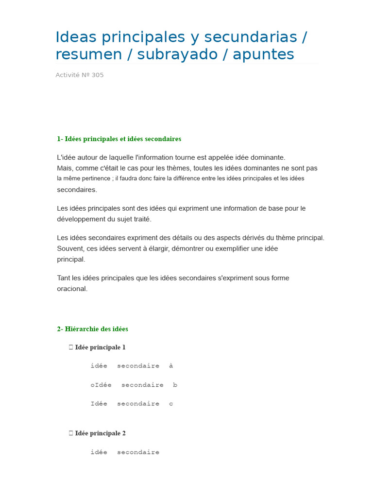 Comprendre idées et résumés efficaces | PDF