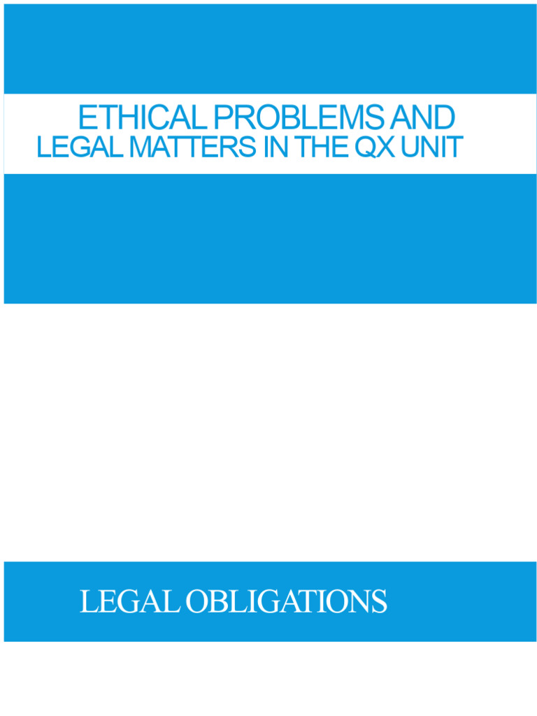 Ethical and Legal Issues in The Surgical Unit | PDF | Anesthesia | Surgery