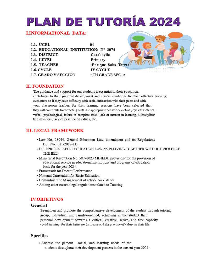 2024 Primary Tutoring Plan for Students | PDF | Teachers | Well Being