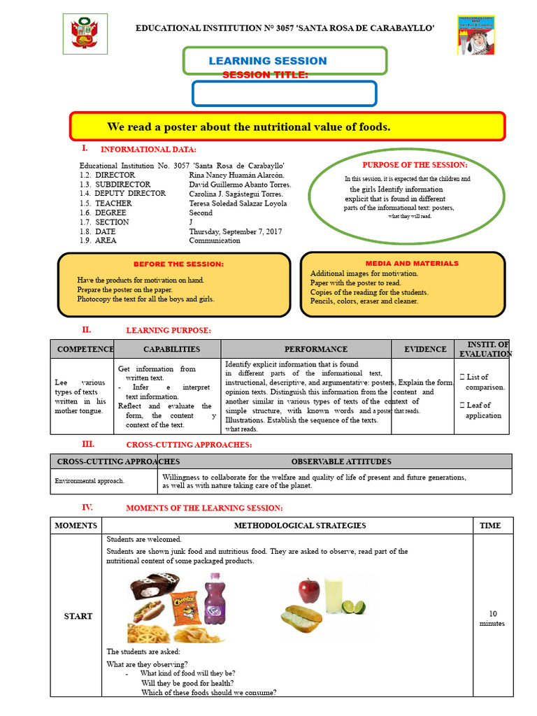 16-08-17 Poster Nutritional Value of Food Charo | PDF | Cognitive Science | Human Communication