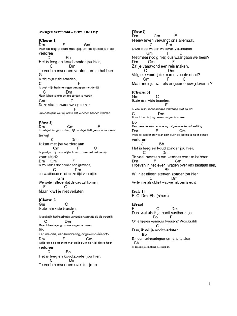 Avenged Sevenfold - Grijp de Dag | PDF