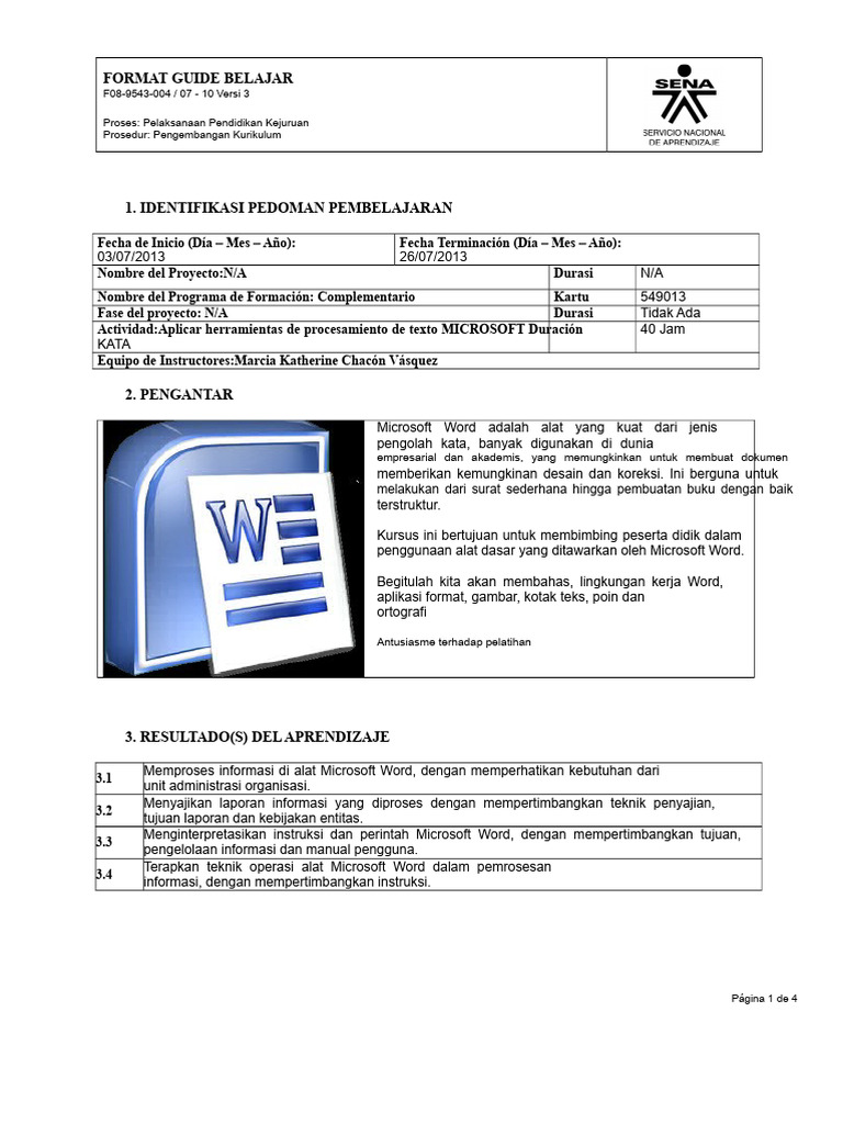 Panduan Belajar Microsoft Word 40 Jam | PDF