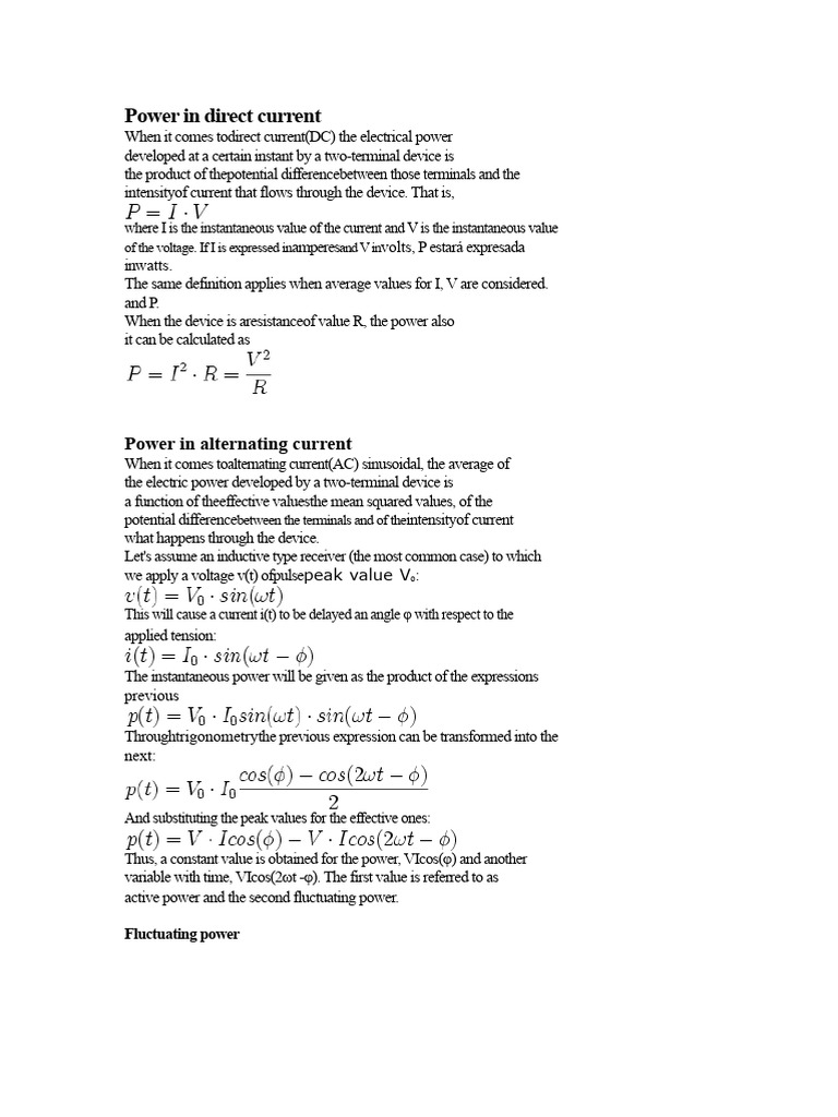 Understanding DC and AC Power Concepts | PDF | Ac Power | Electric Power