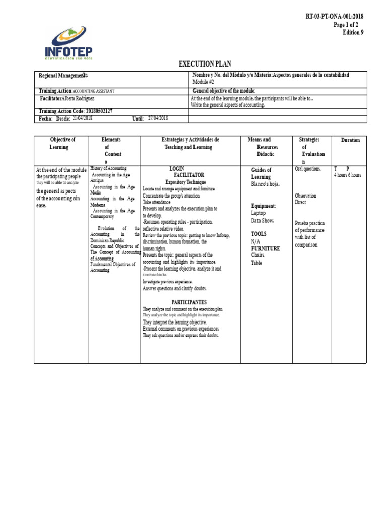 EXECUTION PLAN 2019, Ed.9 | PDF | Learning | Cognitive Science