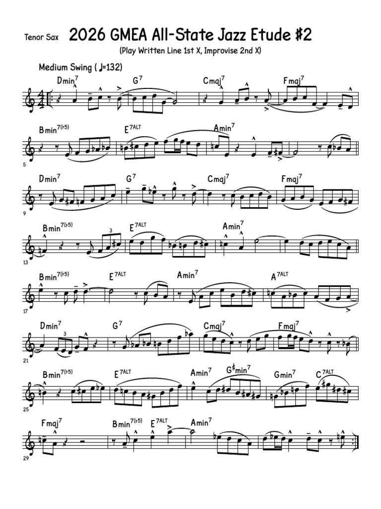GMEA All-State Jazz Etude #2 | PDF | Jazz | Popular Music