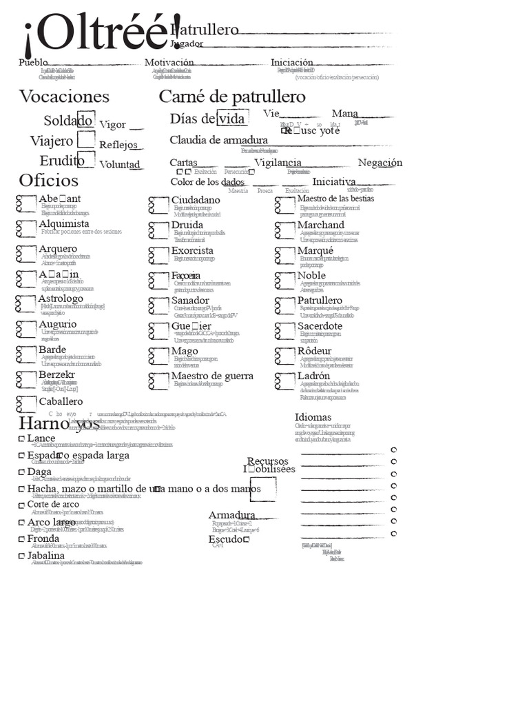 Oltree - Personaje v3 | PDF | Clima | Estaciones