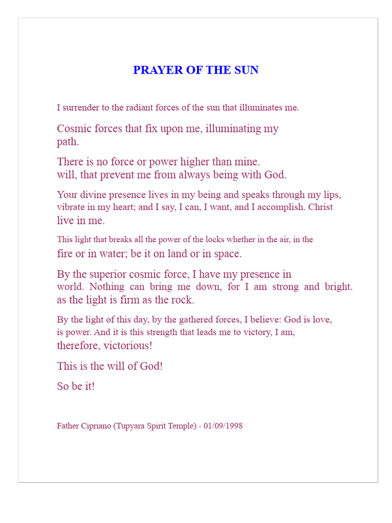Prayer of The Sun | PDF