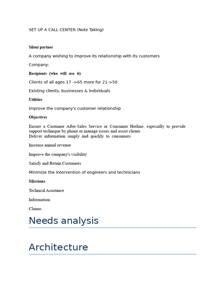 Setting Up A Call Center | PDF | Call Centre | Interactive Voice Response