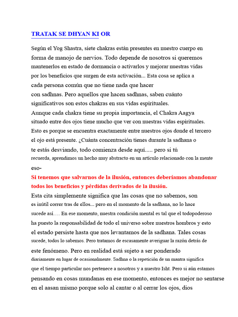 Beneficios del Tratak en Meditación | PDF | Mente | Meditación