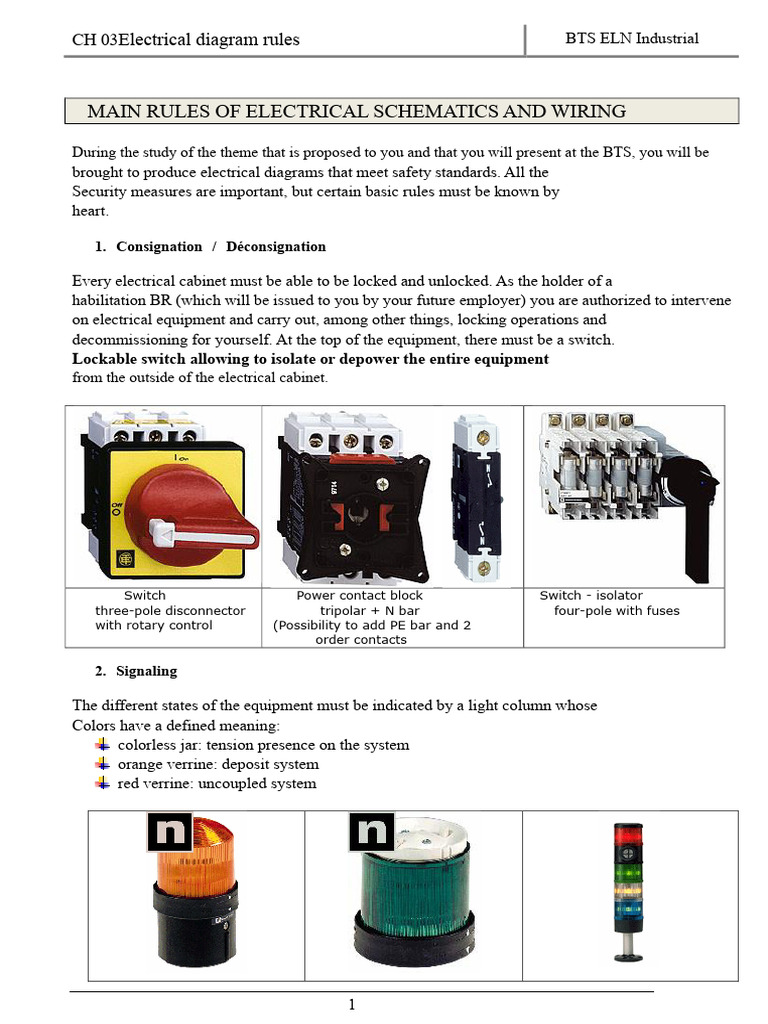 Electrical Diagram Rules for BTS ELN | PDF | Switch | Electrical ...