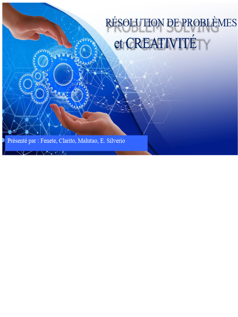 Résolution de Problèmes et Créativité | PDF | Créativité | Modification ...