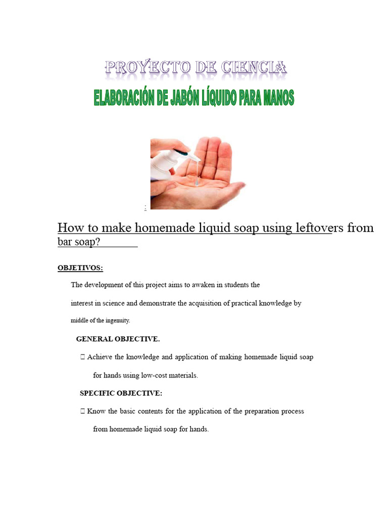 Homemade Liquid Soap from Bar Soap Remnants | PDF | Soap | Perfume