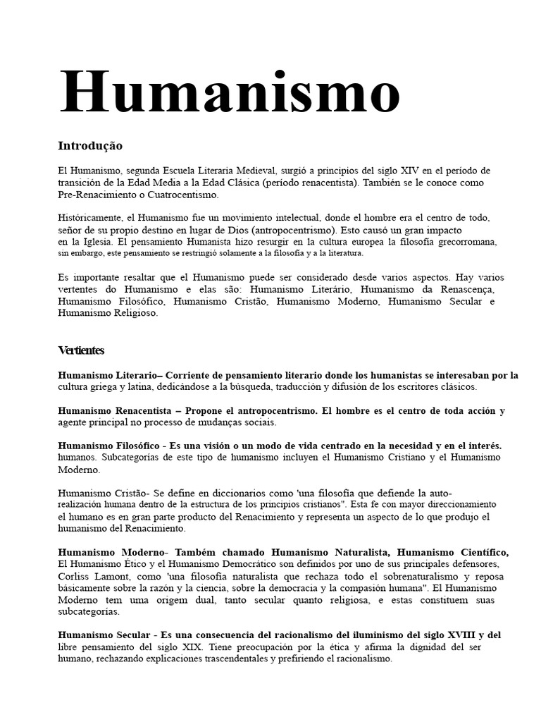 Introducción al Humanismo Literario | PDF | Humanismo | Renacimiento